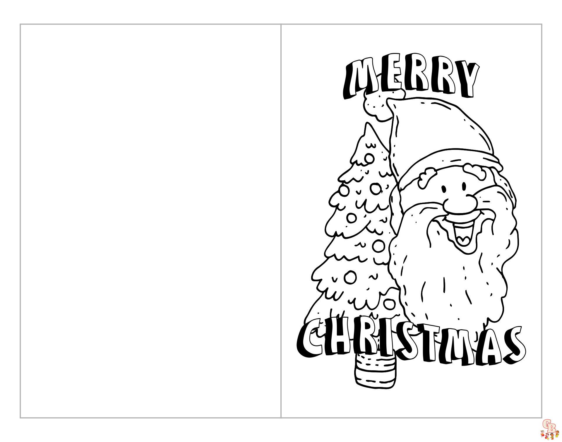 Christmas Cards Coloring Pages Free For Kids GBcoloring