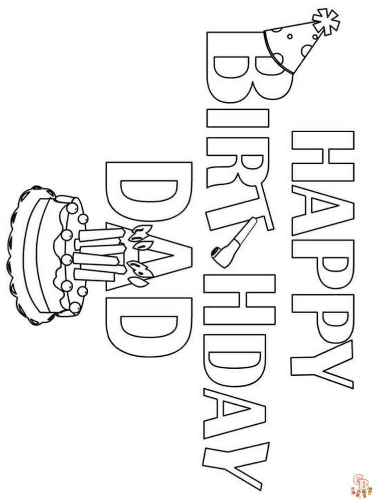 Happy Birthday Dad Coloring Pages Free Printable Easy For Kids