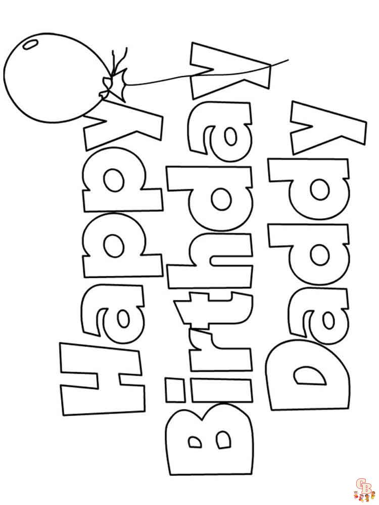 Happy Birthday Dad Coloring Pages Free Printable Easy For Kids