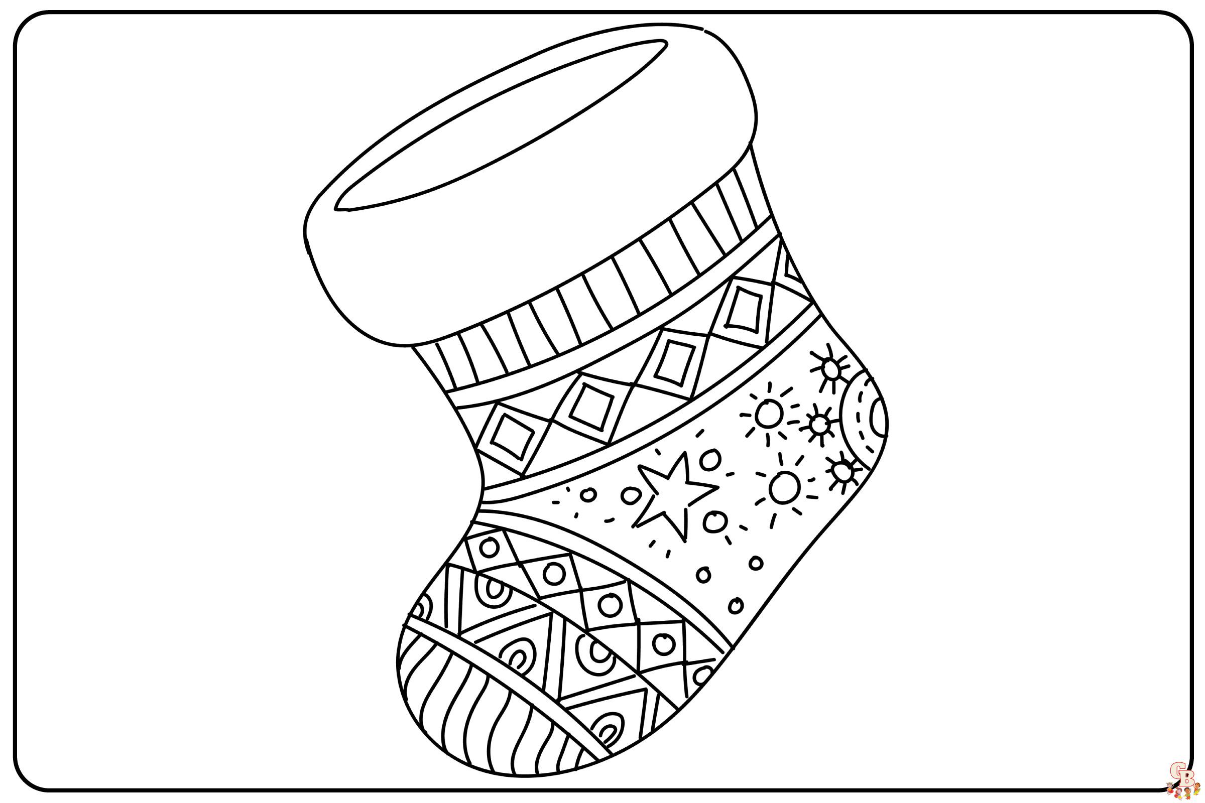 Christmas Stockings Coloring Pages Free Printable Easy For Kids