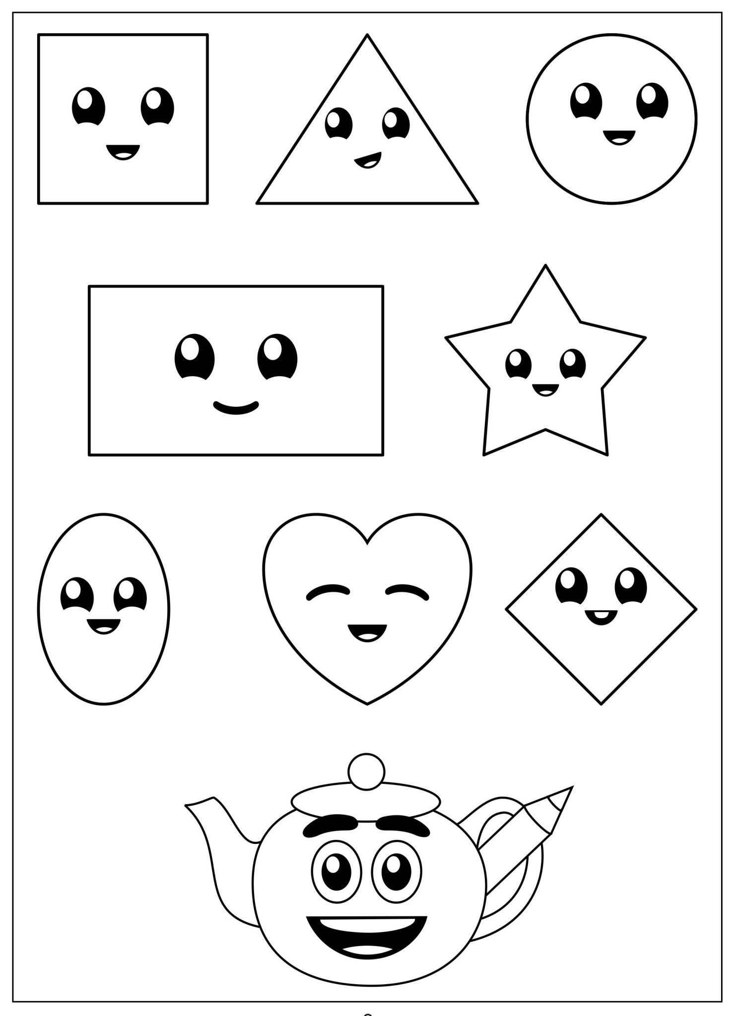 Shapes Coloring Pages Free Printable Sheets For Kids